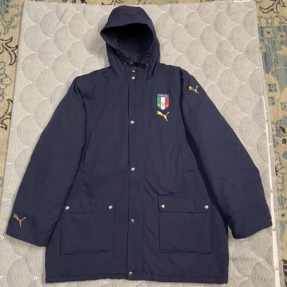 Puma Italy National Official Soccer Parka Jacket Hood… - Gem